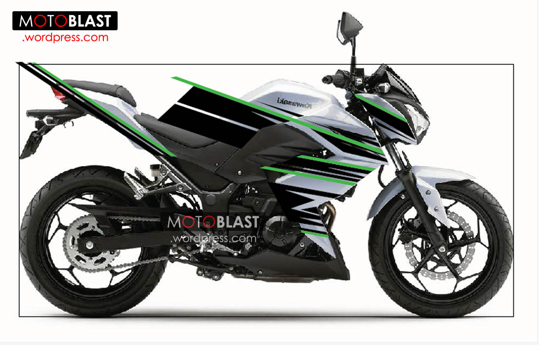 Decal untuk kawasaki Z250 black, red, white...ready to Print and ...