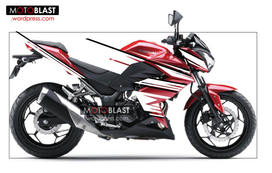 Decal untuk kawasaki Z250 black, red, white...ready to Print and ...