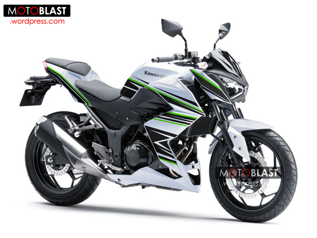 Decal untuk kawasaki Z250 black, red, white...ready to Print and ...