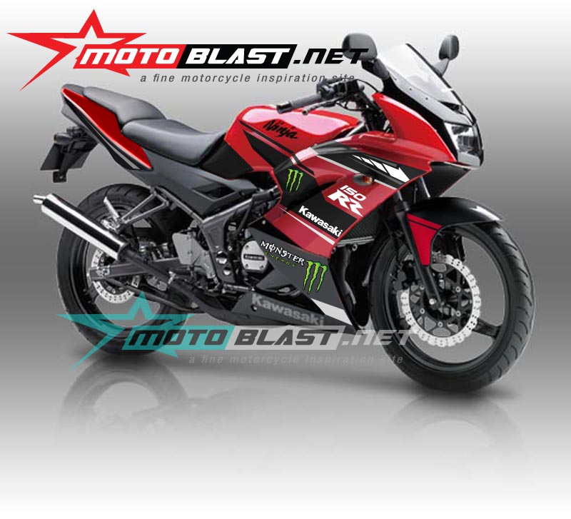 Striping New Kawasaki Ninja 150 RR Red - MOTOBLAST