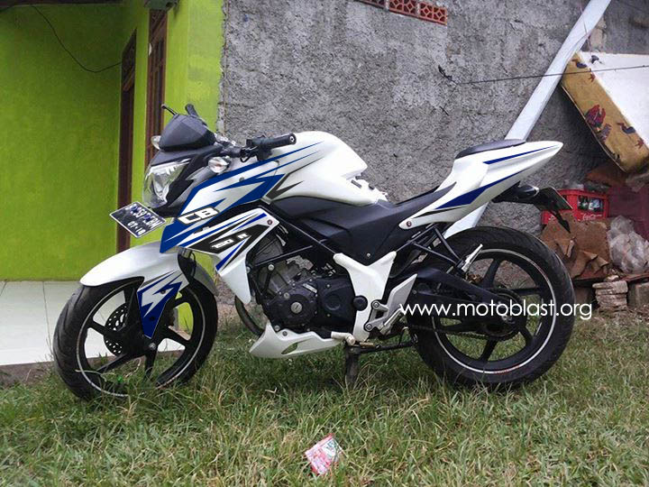 Striping Cb150R White blue yang udah di modif! - MOTOBLAST