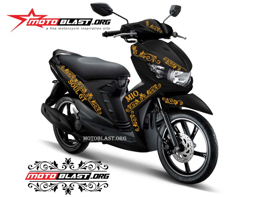 Modif Striping Yamaha Mio Soul GT Black with Batik!! - MOTOBLAST