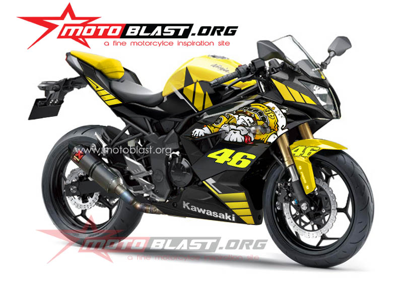 Livery Rossi 46 Kawasaki Ninja RR mono Yellow! - MOTOBLAST