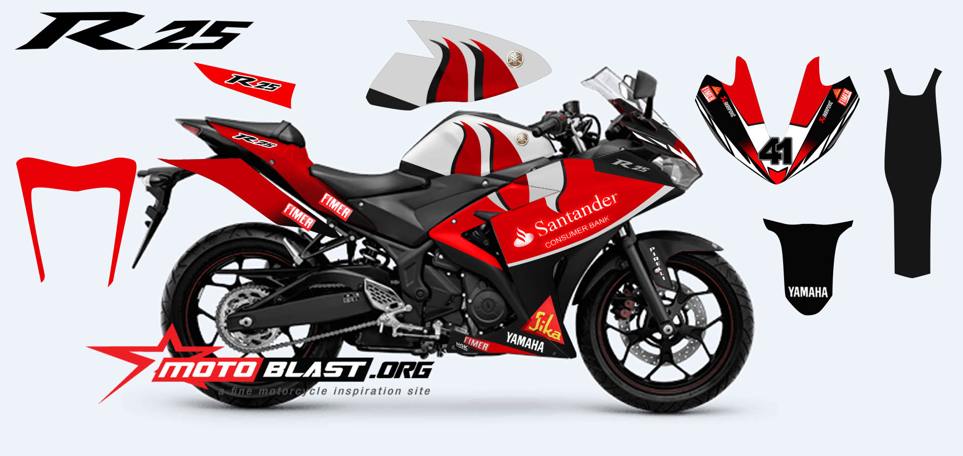 Modif Striping yamaha R25 Red - Santander Superbike! - MOTOBLAST