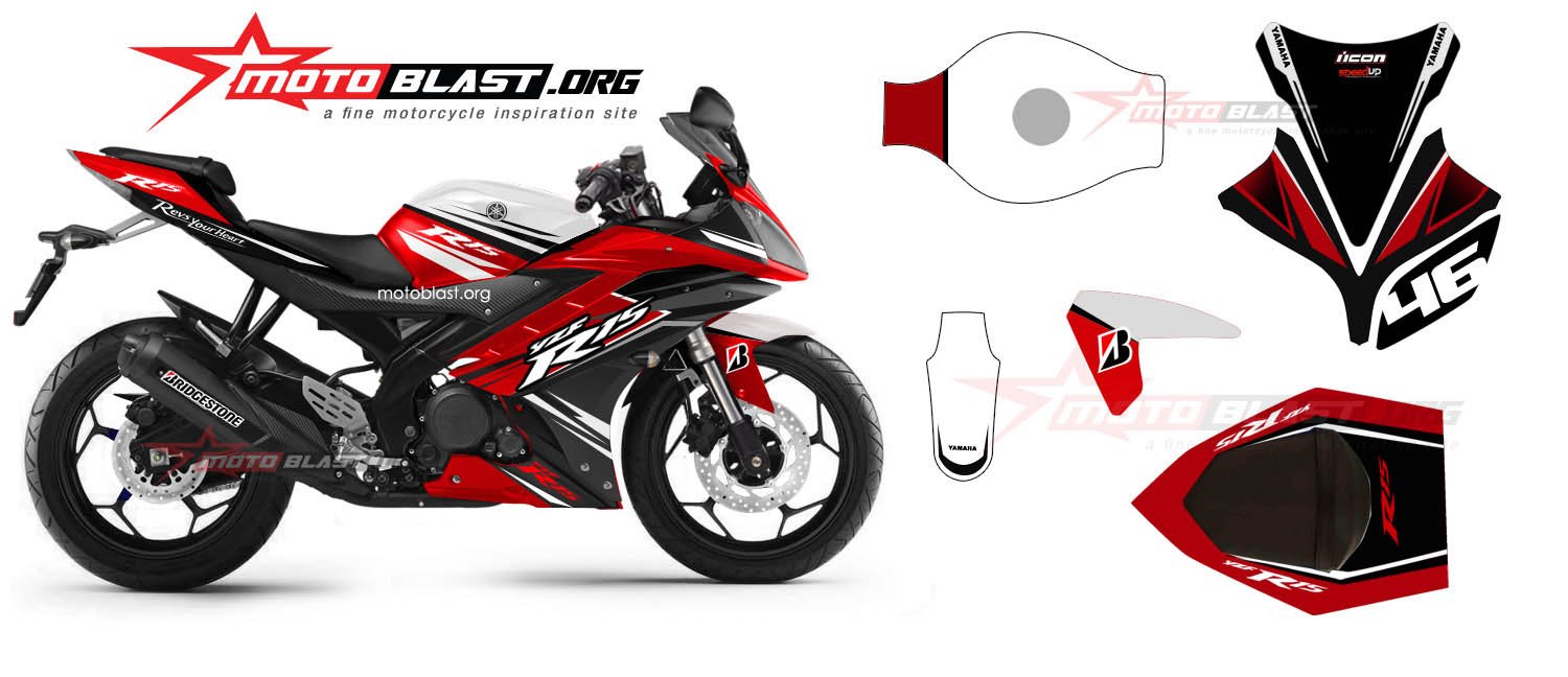 Modif Striping Yamaha R15 Red - Special Edition by Motoblast!! - MOTOBLAST