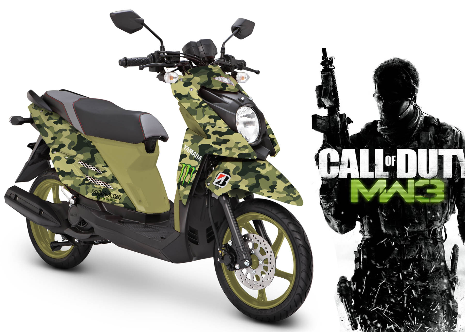 Modif Striping Yamaha X Ride - Green Army!! - MOTOBLAST