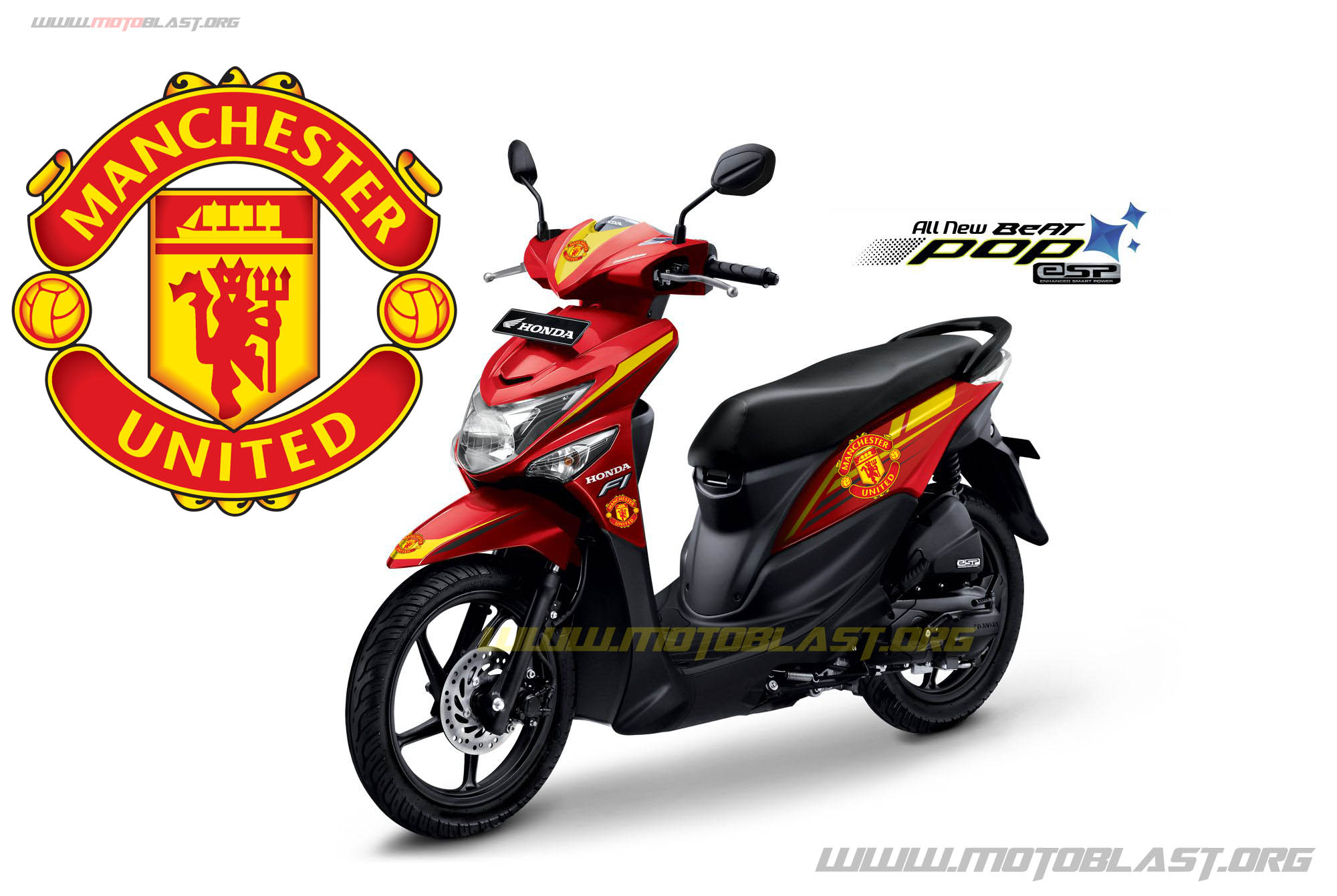 HOT PERDANA!Modif striping Super soccer Honda Beat POP ESP Red ...