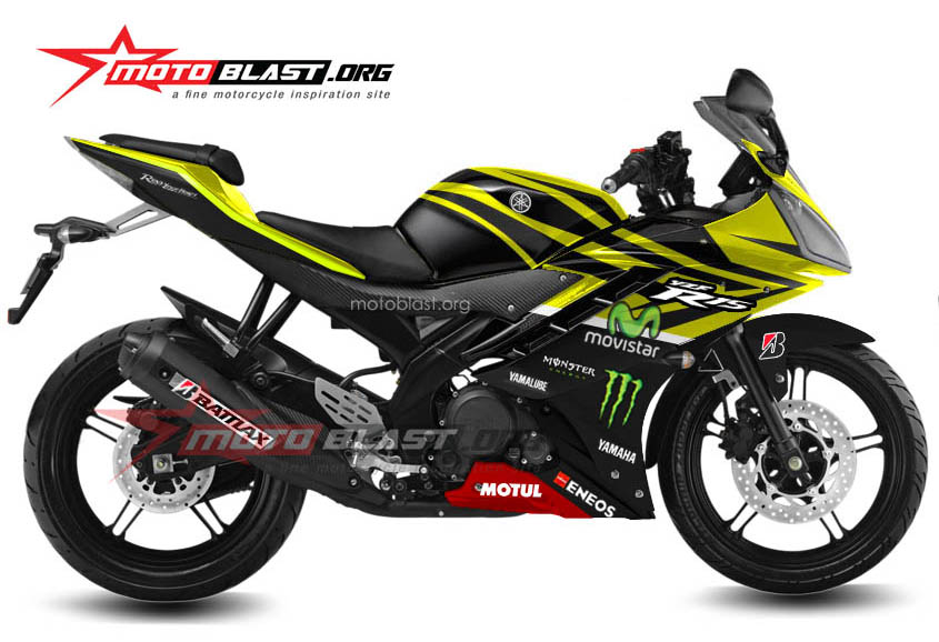 Modif Striping Yamaha R15 Black-Yellow stabilo!! - MOTOBLAST