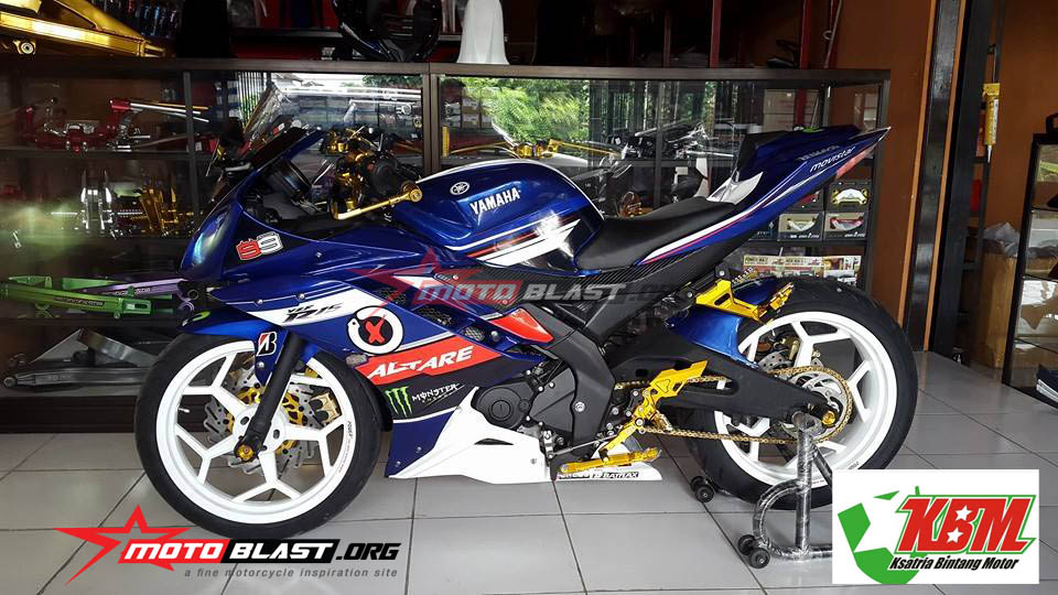 Inspirasi FULL MODIF Yamaha R15 Blue Lorenzo ala Rider R15 Bali - KBM ...