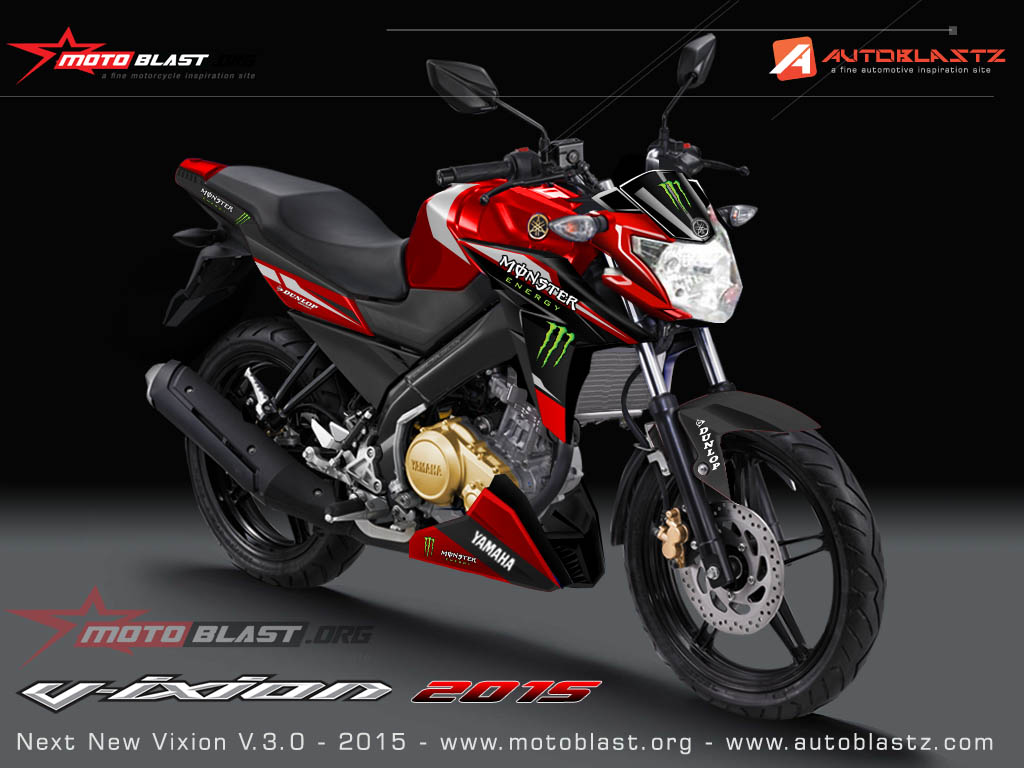 Modif striping Yamaha Vixion Advance Monster Racing!BLUE and RED Color ...