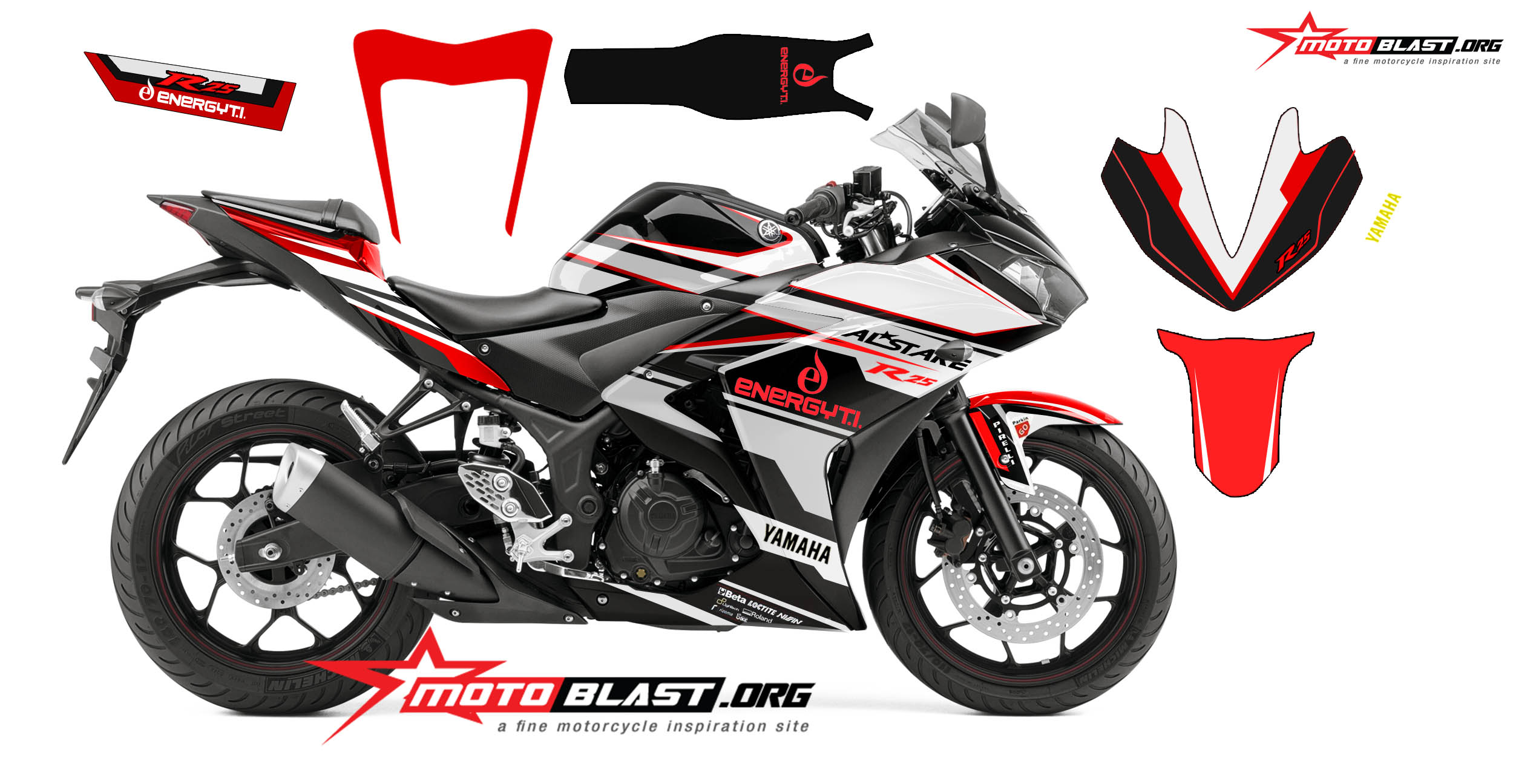Modif Striping Yamaha R25 Black n Red - Alstare New! - MOTOBLAST