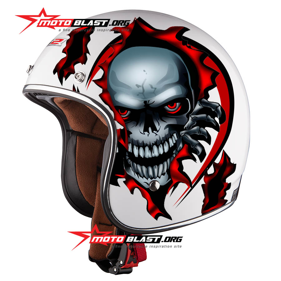 Grafis inspirasi untuk Helmet vintage - tengkorak style! - MOTOBLAST