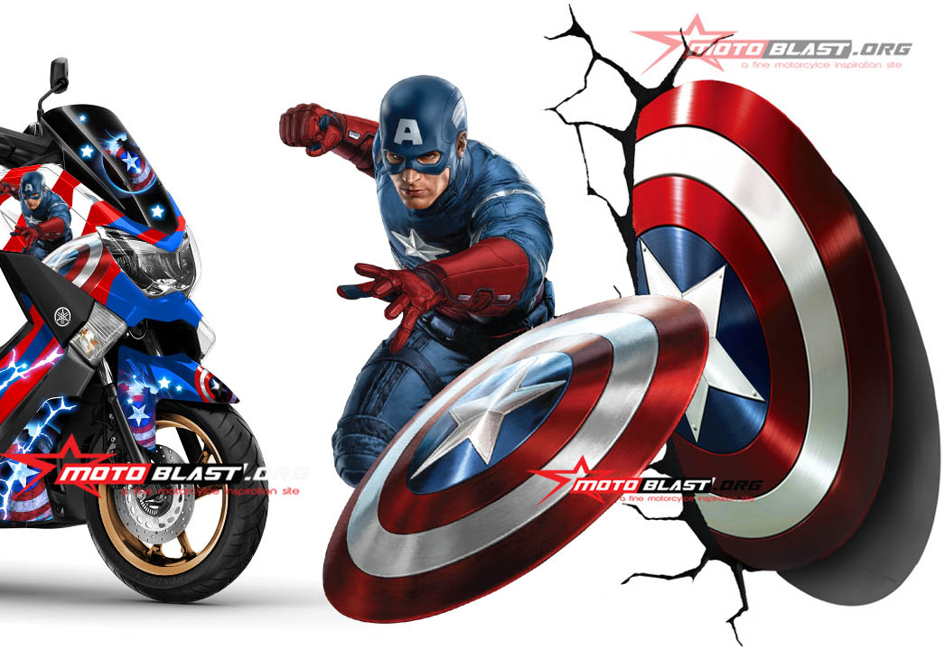 HOT! Modif striping Yamaha NMAX 150 - Captain America! - MOTOBLAST