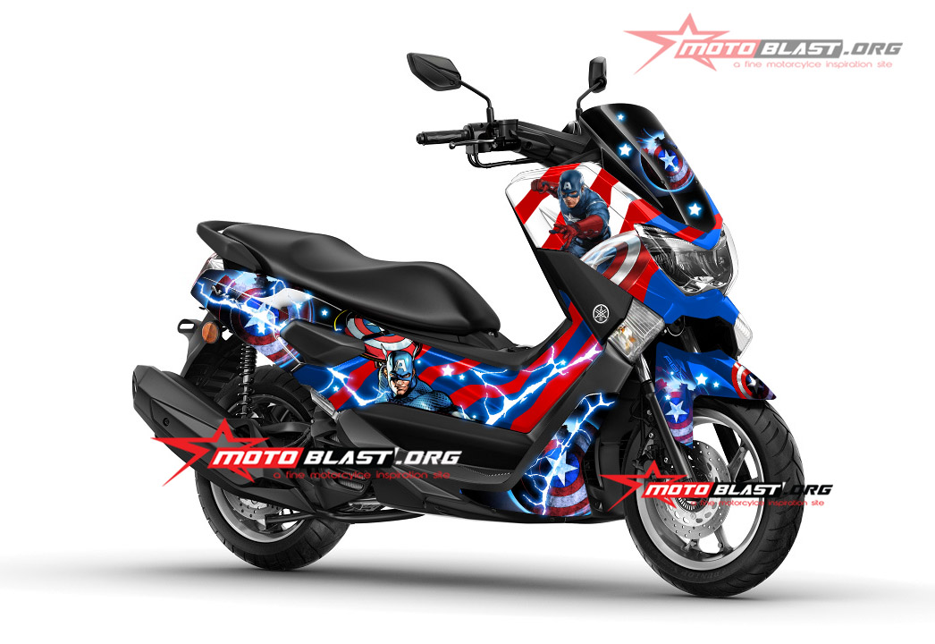 HOT! Modif striping Yamaha NMAX 150 - Captain America! - MOTOBLAST