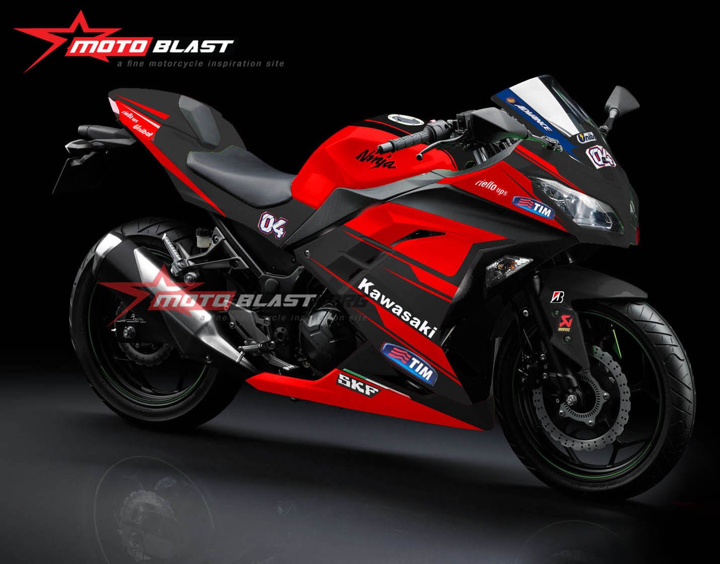 Modifikasi Inspirasi Kawasaki Ninja 250R Fi Red Black Sporty ...