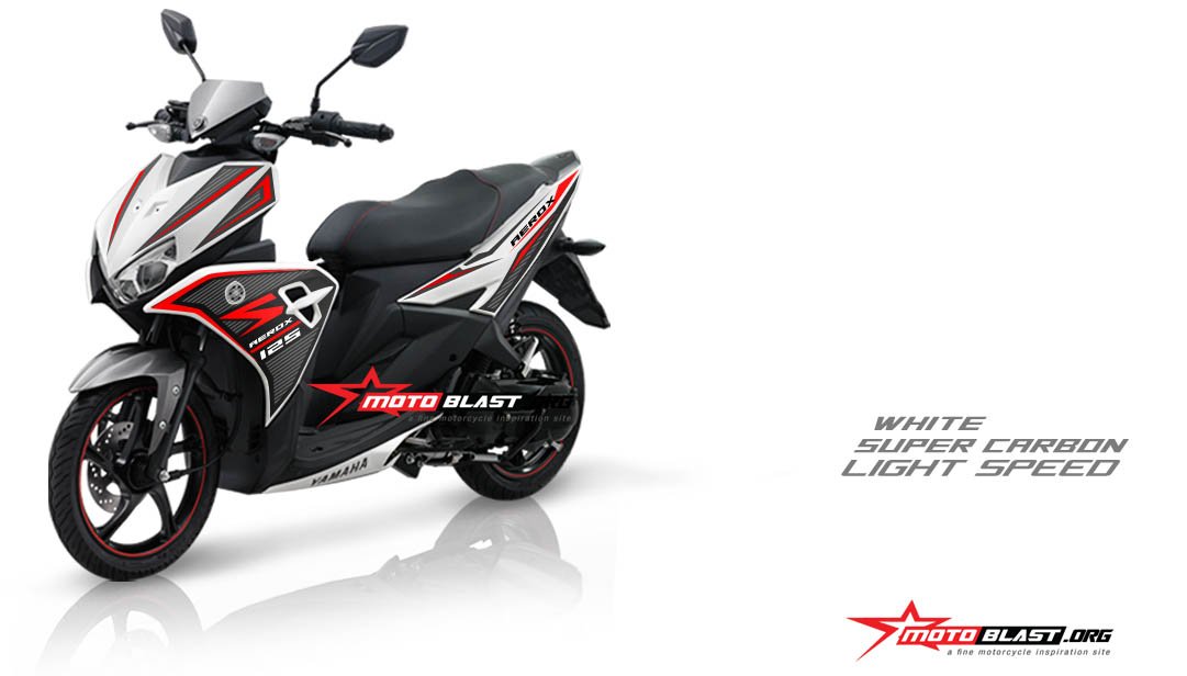 HOT PERDANA. Modifikasi Yamaha Aerox 125 White Super Carbon - MOTOBLAST