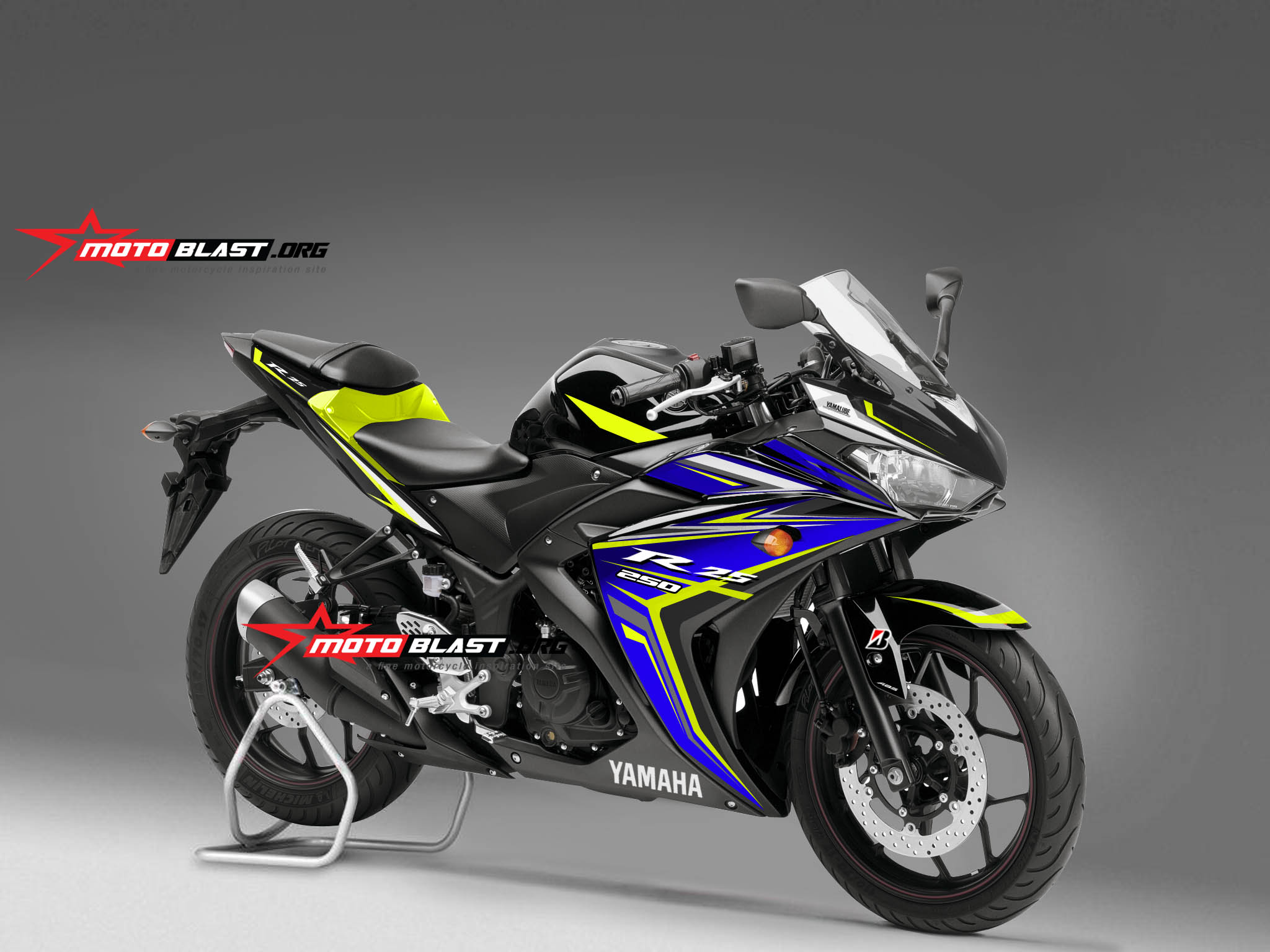 Modifikasi Yamaha R25 Striping Glow simple