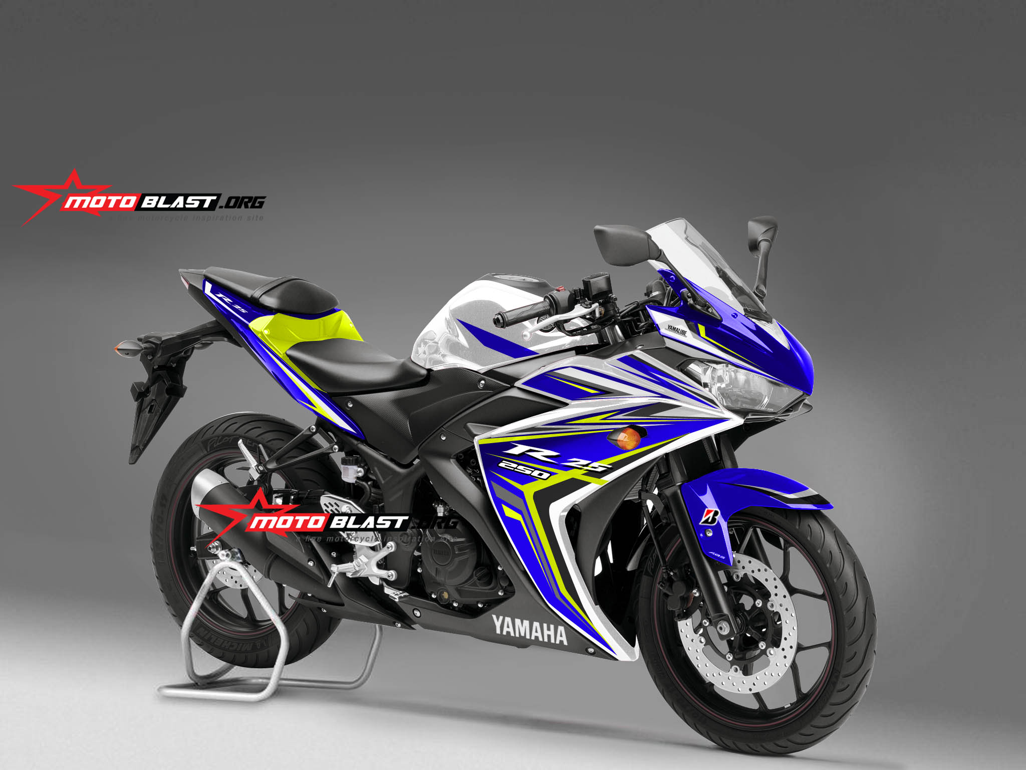 Modifikasi Yamaha R25 Striping Glow simple