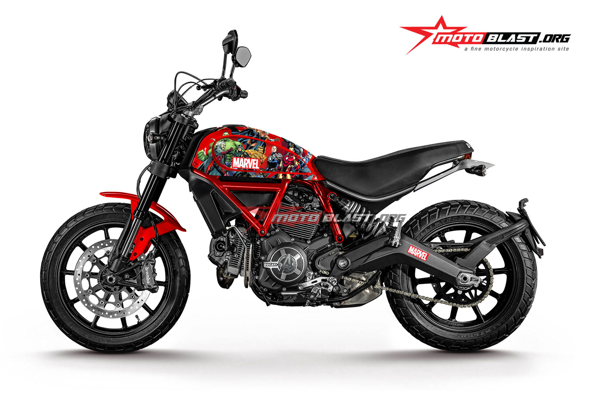 Moge Series : Modifikasi Ducati Scrambler - MARVEL - Captain America ...