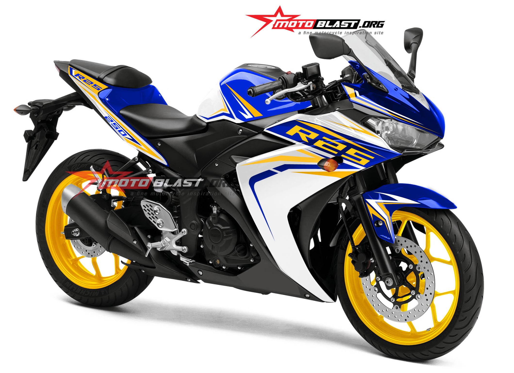 modifikasi striping r25 blue terbaru 2016
