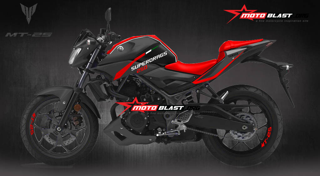 Modifikasi striping Yamaha MT-25 Black Superdrags