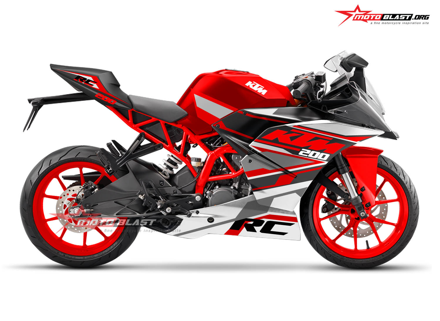 Modifikasi KTM RC200 White - Red Spirit