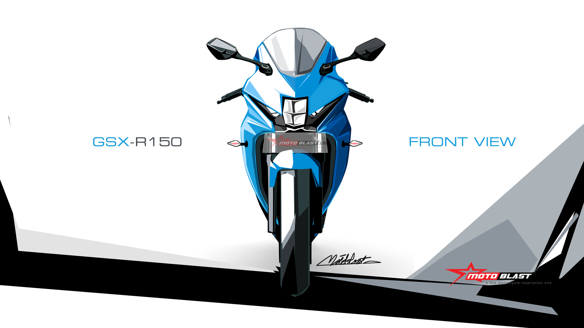 New Sketsa Rendering Suzuki GSX-R150 Tampak Depan