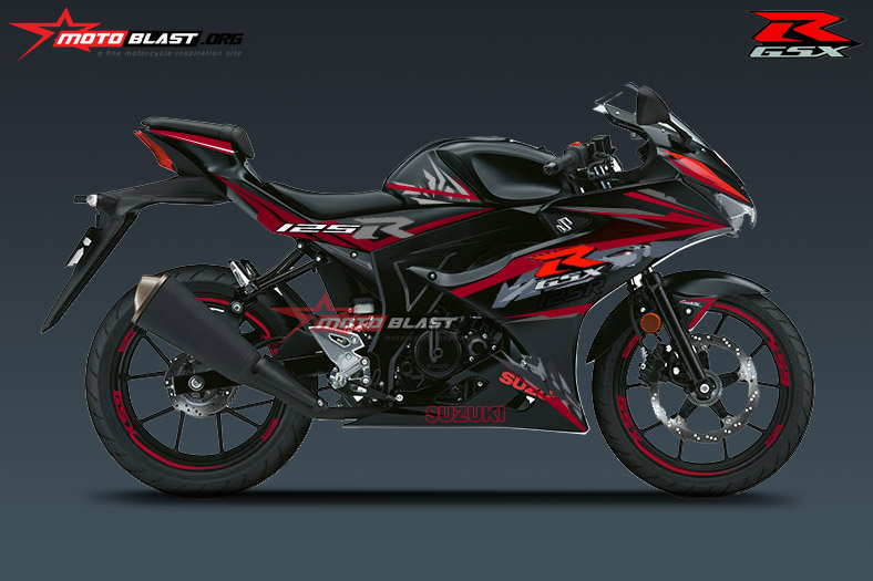 Modifikasi Striping Suzuki GSX-125R/150R Black red thunder