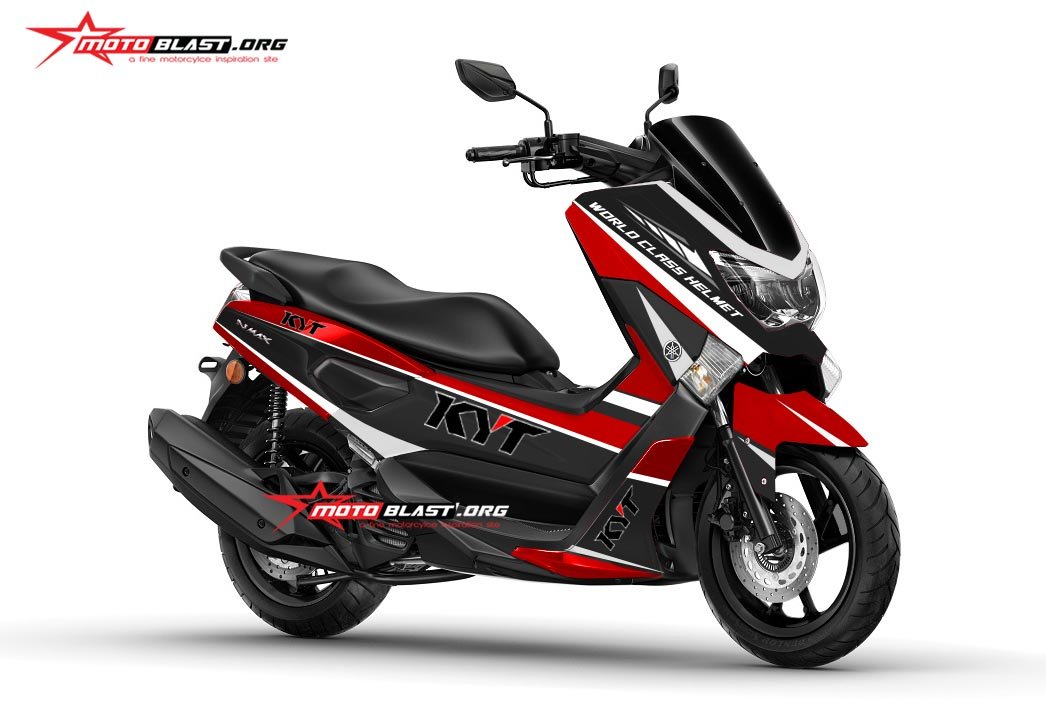 Modifikasi Striping Yamaha NMAX RED KYT Helmet