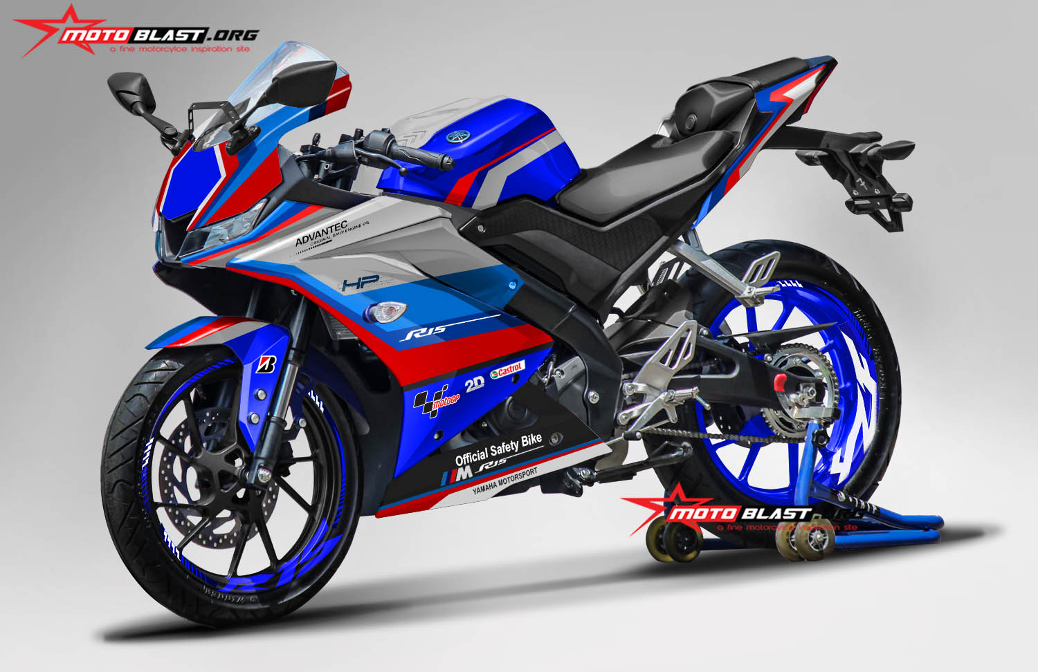 Modif Striping Yamaha R15 v3 livery SafetyCar Motogp BMW all varian ...