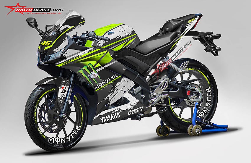 Modifikasi Striping All New Yamaha R15 Monster Energy Motoblast - MOTOBLAST