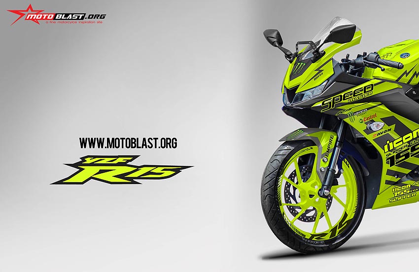 Decal Stiker All new Yamaha R15 V3 Drift Monster - MOTOBLAST