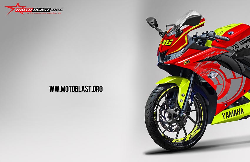 Modifikasi Striping All New Yamaha R15 Red Sun Moon Wintertest - MOTOBLAST