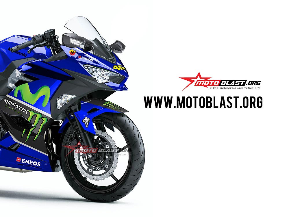 Ketika Kawasaki New Ninja 250R 2018 livery Movistar Motogp! Nah loh ...