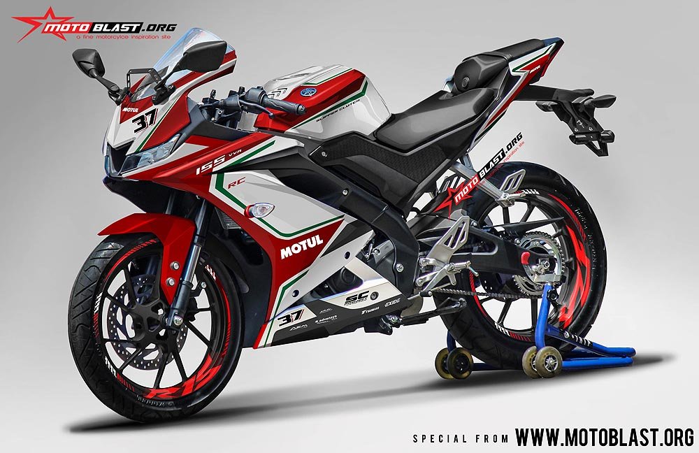 Modifikasi Striping Yamaha new R15 Red livery MV Agusta F4 RC - MOTOBLAST