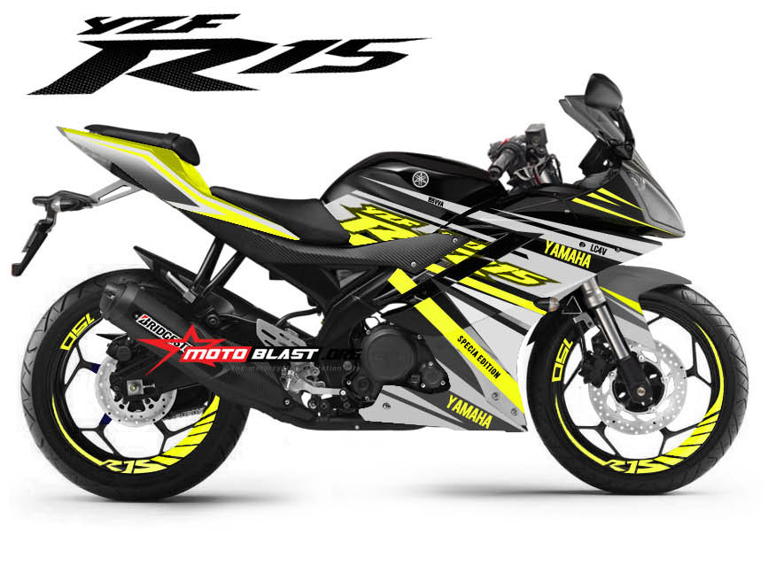 Modifikasi striping Yamaha YZF R15 Black Sporty RC - MOTOBLAST