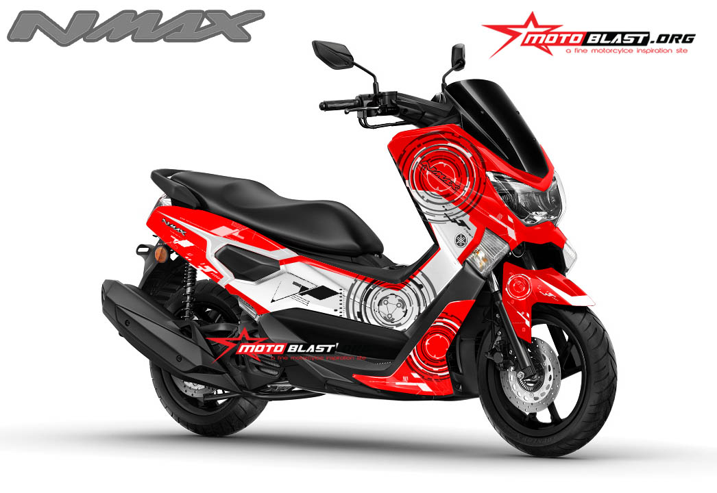 Modifikasi Striping Yamaha Nmax Red Hitech - MOTOBLAST