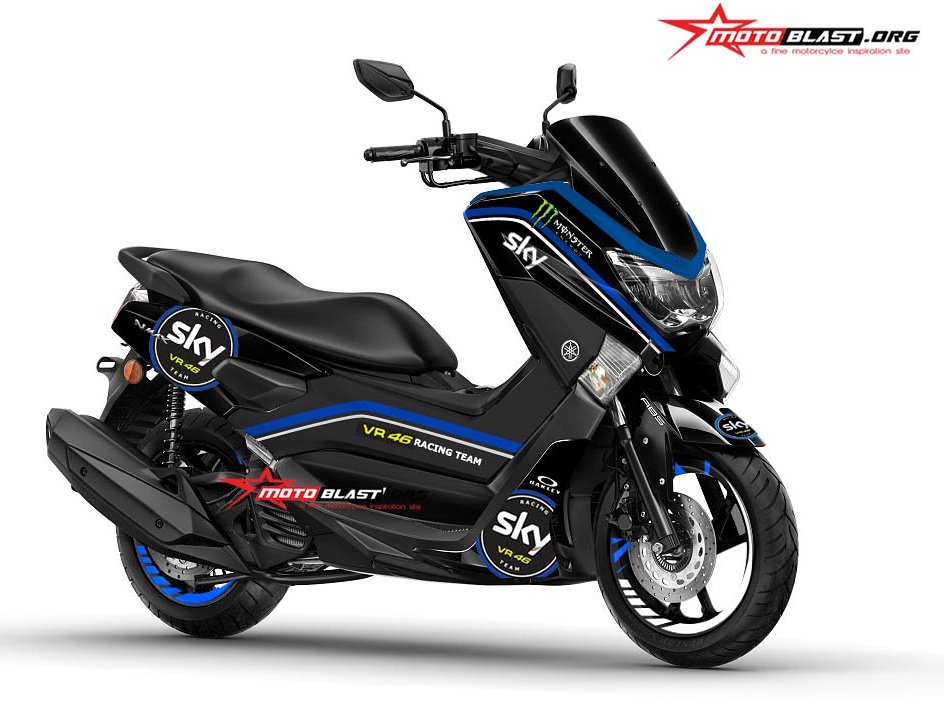Modifikasi striping Yamaha Nmax 155 black livery SKY VR46 RACING TEAM ...
