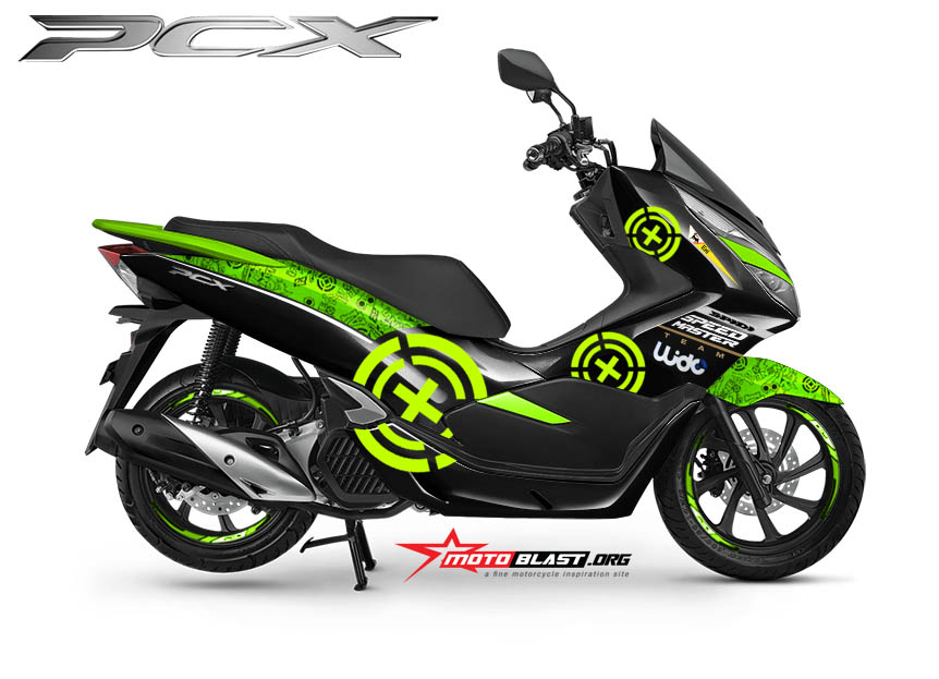Modifikasi Striping New Honda PCX 150 Black Livery Andrea Iannone ...