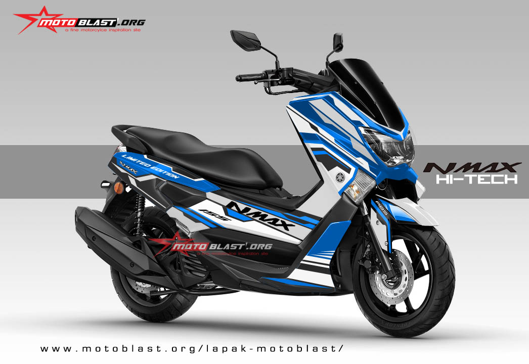 Modifikasi striping untuk Yamaha Nmax Blue versi 2018 Blue Hitech ...
