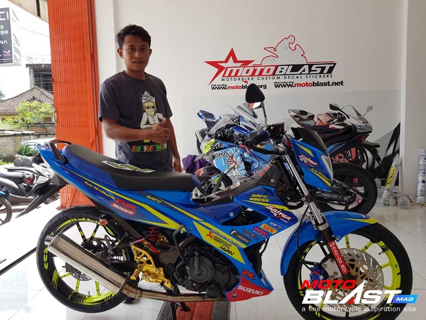 Modifikasi Striping Suzuki Satria Fu 150 Blue Racing by Motoblast ...
