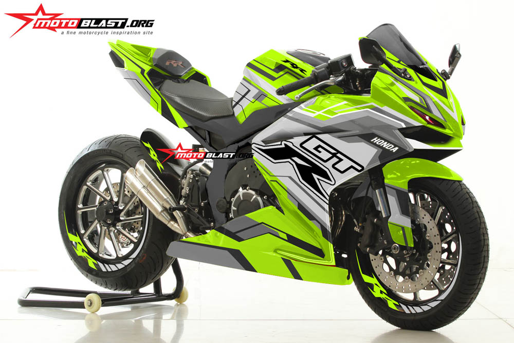 Modifikasi Striping Honda CBR250RR GTR Green Techno - MOTOBLAST