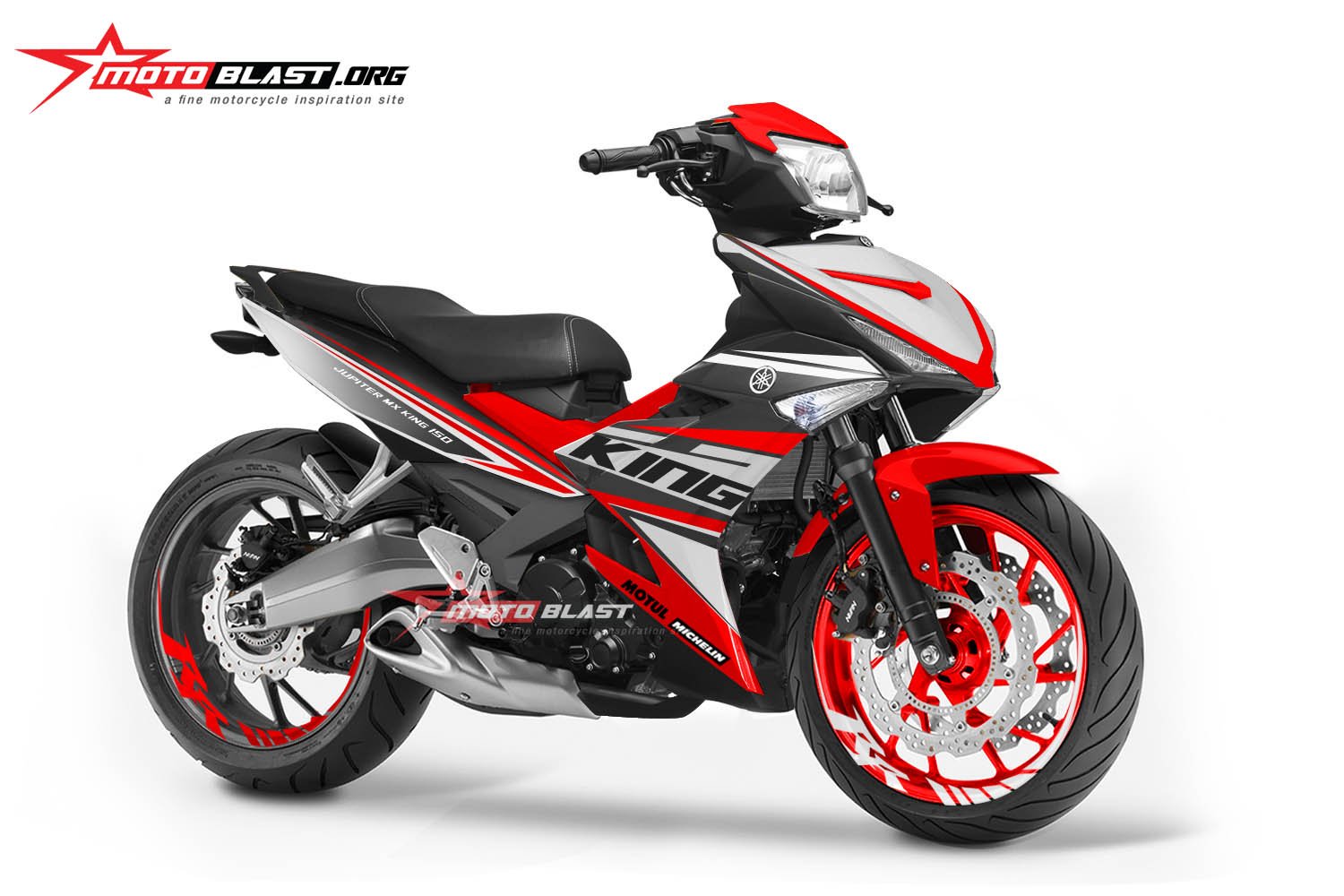 Striping Racing Red Yamaha MX King 150 - MOTOBLAST