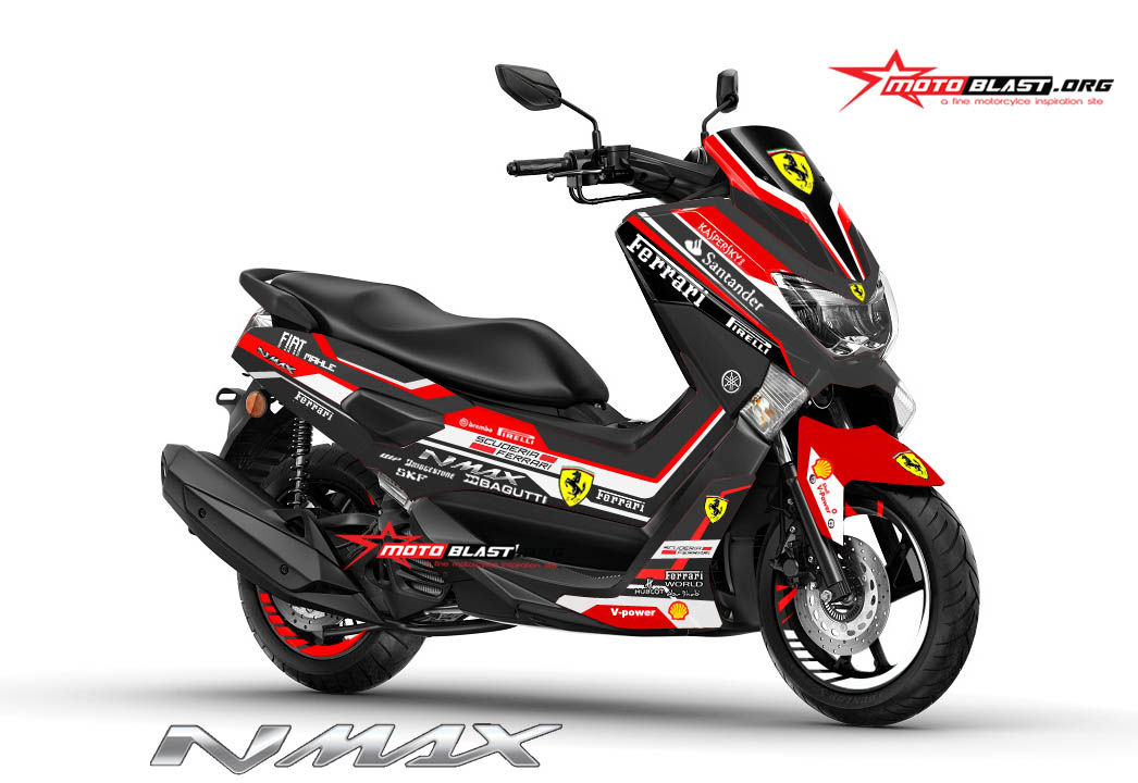 Modifikasi Striping Yamaha Nmax Black Ferrari - MOTOBLAST