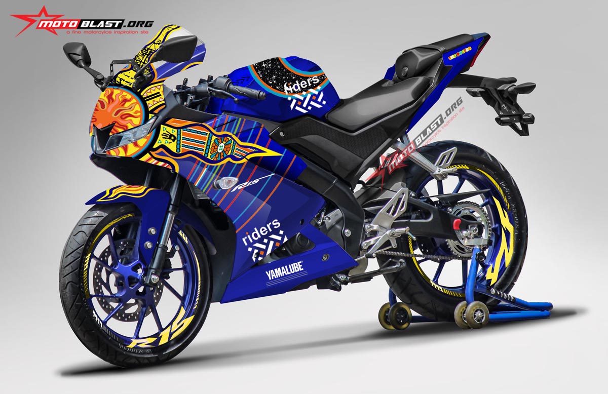 Modifikasi Striping Yamaha R15 V3 livery AGV 5 Continent - MOTOBLAST