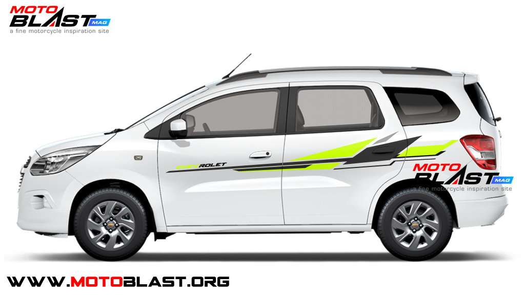 Modifikasi Stiker Mobil Chevrolet Spin white Simple - MOTOBLAST