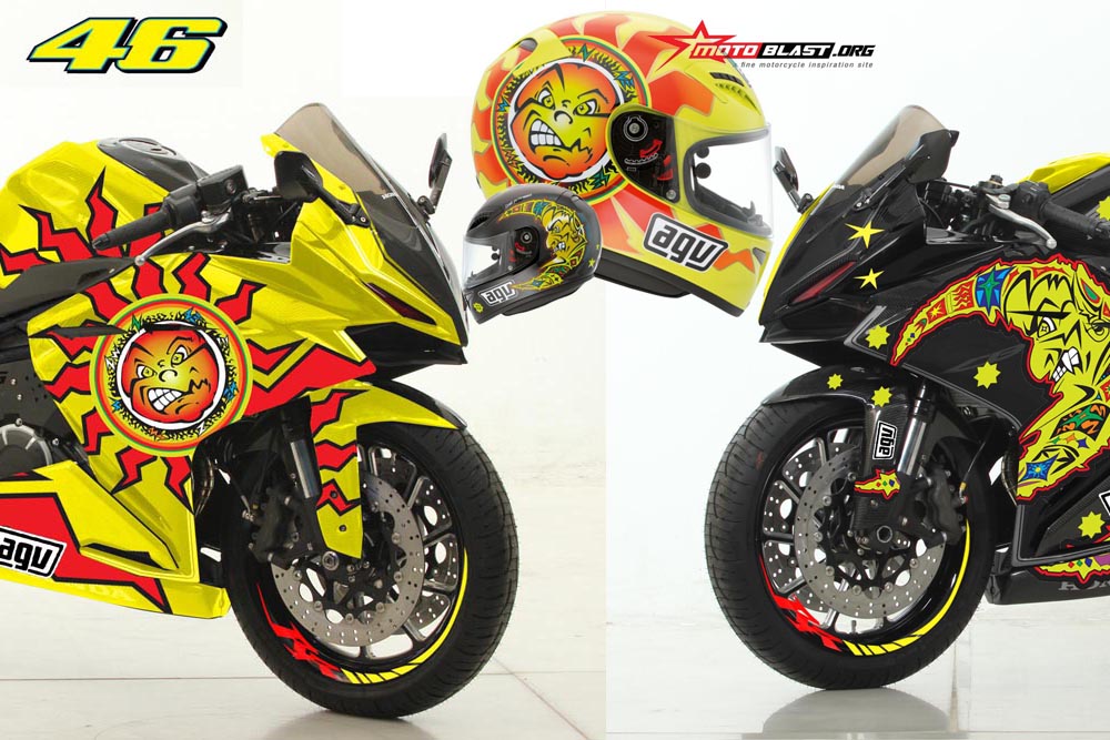 Modifikasi Stiker Honda CBR250RR Livery AGV Grid Sun Moon - MOTOBLAST