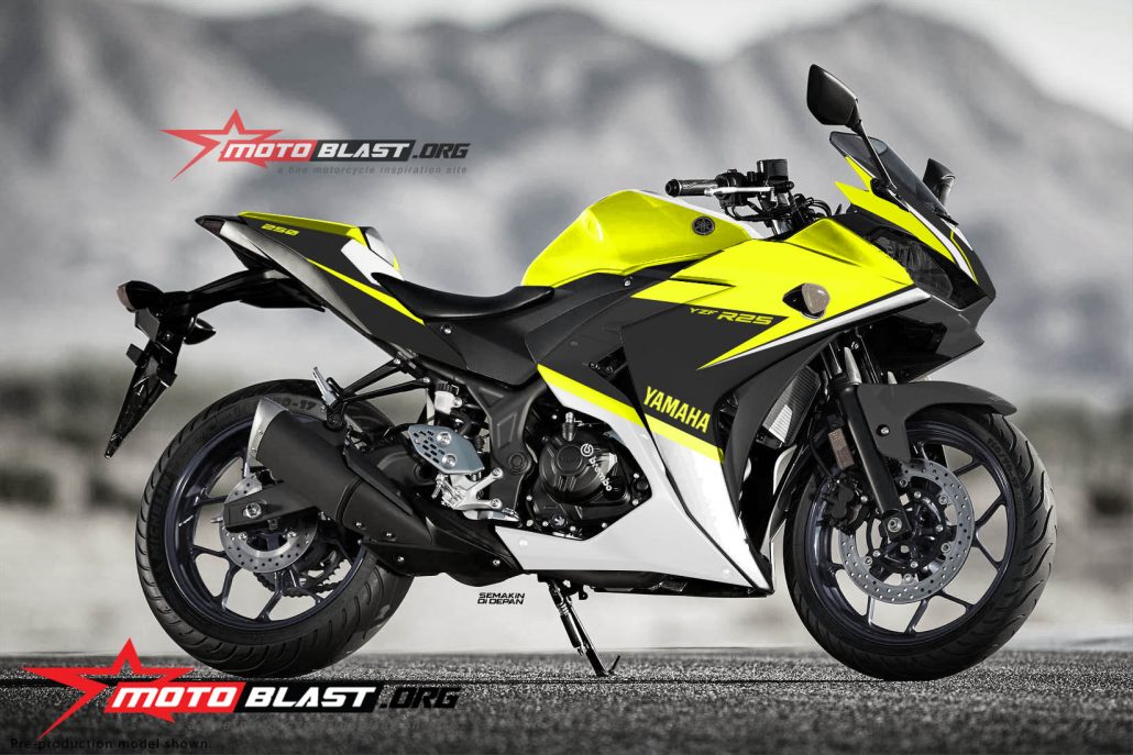 Modifikasi Striping Yamaha R25 Black Green lime ducati - MOTOBLAST