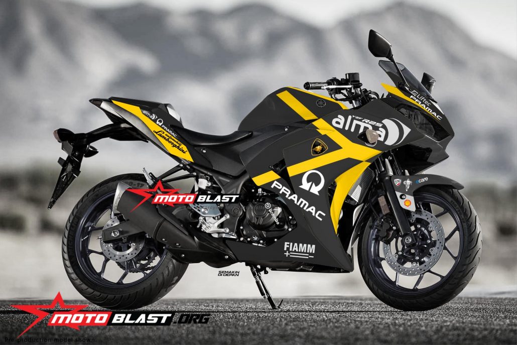 Modifikasi Striping Yamaha R25 Livery Pramac Racing Lamborghini Miller ...