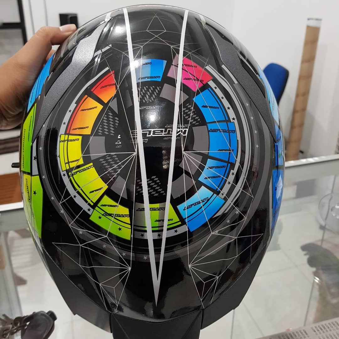 Wrapping Stiker Decal Helmet INK Duke jadi tema LS2 Motoblast seragam ...
